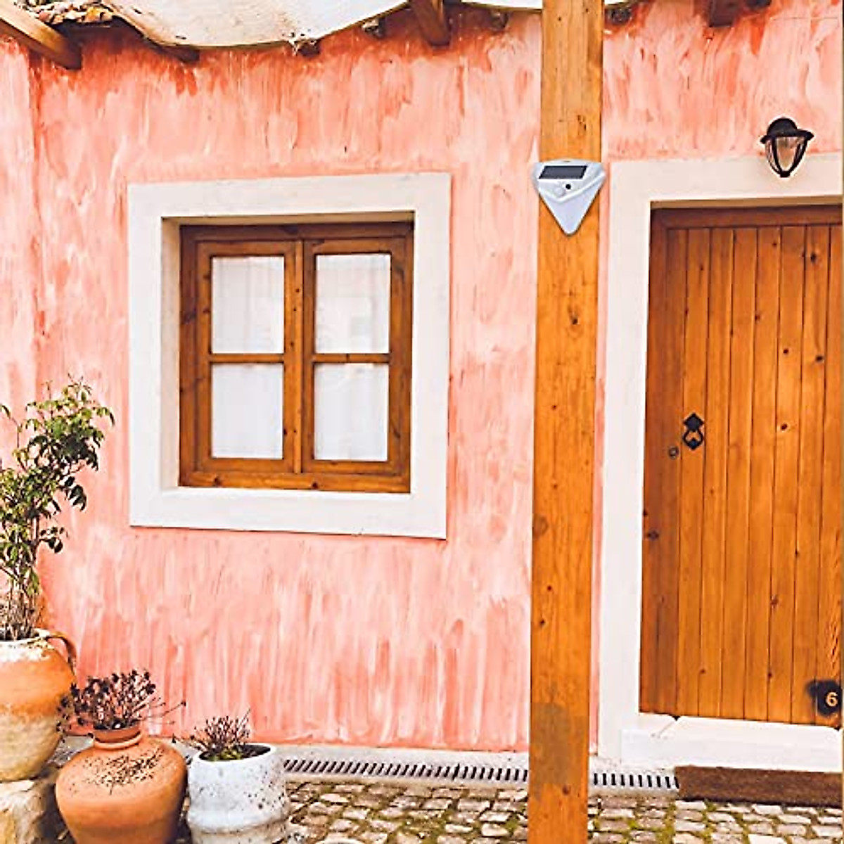 balacoo LED Solar Induction Light Human Body Inductive Wall Street Lamp Outdoor Security Landscape Lantern for Patio Stairs Garden Pathway Home Light