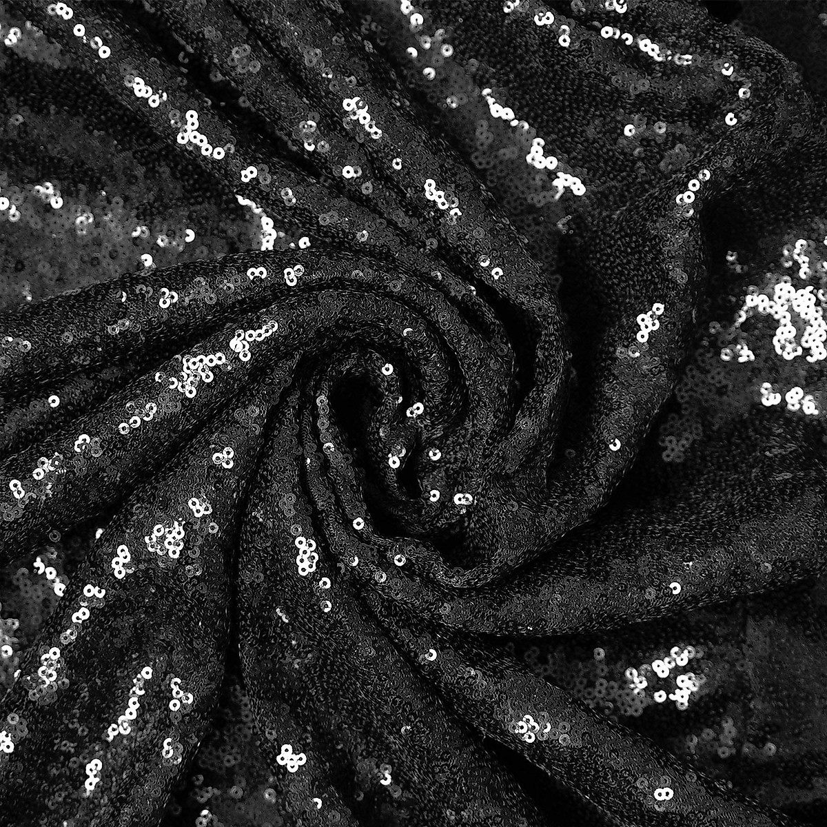 JYFLZQ Black Sequin Tablecloth - 50" x 80'' Rectangular Sparkly Glitter Metallic Table Cloths Table Cover Overly for Halloween, Retirement, Birthday Party, and Graduation Decorations