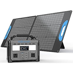 Enernova ETA Solar Generator with 1 * 80W Solar Panel, 600W Portable Power Station for Home Backup, Camping, RV, Outdoors, Off-Grid
