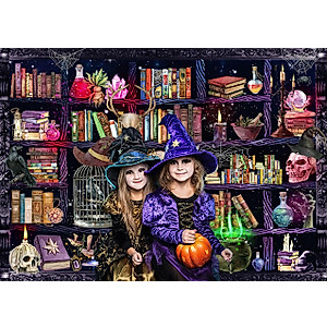 Halloween Chemistry Laboratory Backdrop 7x5FT Mad Scientist Laboratory Banner Skull Poison Apothecary Magical Bookshelf Background for Kids Halloween Party Decorations Supplies Photo Props
