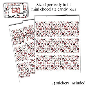 Confetti Rose Gold Polka Dot 60th Birthday Party Sticker Bundle Kit - 429 pieces!!! Includes 60 2" Circle Stickers for Favors & Goodie Bags, 45 Mini Candy Bar Wrappers & 324 Round Candy Kiss Stickers