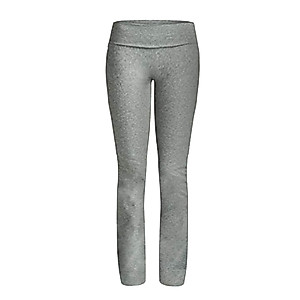 CTRLZS Fold Over Waist Bootcut Yoga Pants for Women Plus Size Tummy Control Stretch Comfy Workout Running Bootleg Flare Pants(Grey,Small)
