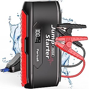 1500A Peak 18000mAh Portable Jump Starter Pack(Up to 7.0L Gas and 5.5L Diesel Engine), 12V Auto Booster Battery Charger Lithium Car Jump Starter Box with LED Screen & Light
