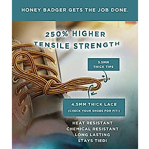 Mercury + Maia Honey Badger Survival Paracord Boot Laces - 7 Strand Nylon Core - Made in USA (Red, 54 inches, 1 Pair)