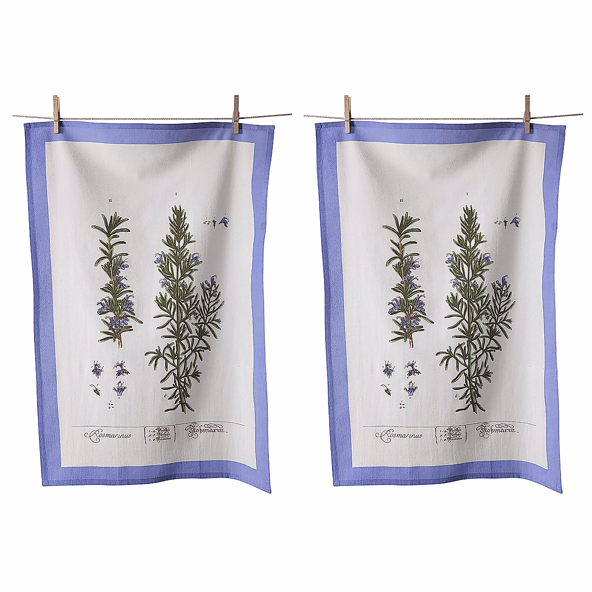 KAF Home Flour Sack Kitchen Dish Tea Towel, Set of 2, 100-Percent Cotton, 20 x 30-Inch (Rosemary)