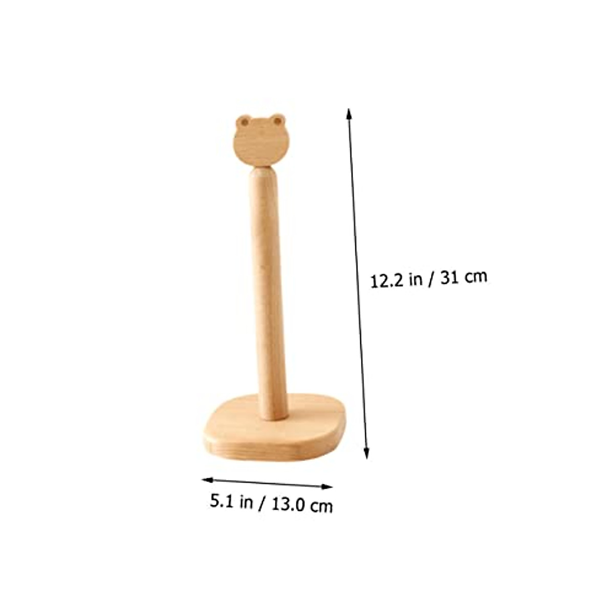 COHEALI Cartoon Tissue Holder Vertical Towel Rack Wood Bracket Paper Towel Mount Kitchen Tissue Roll Standing Hand Towel Holder Wooden Paper Towel Rack Roll Paper Support Roll Paper Holder