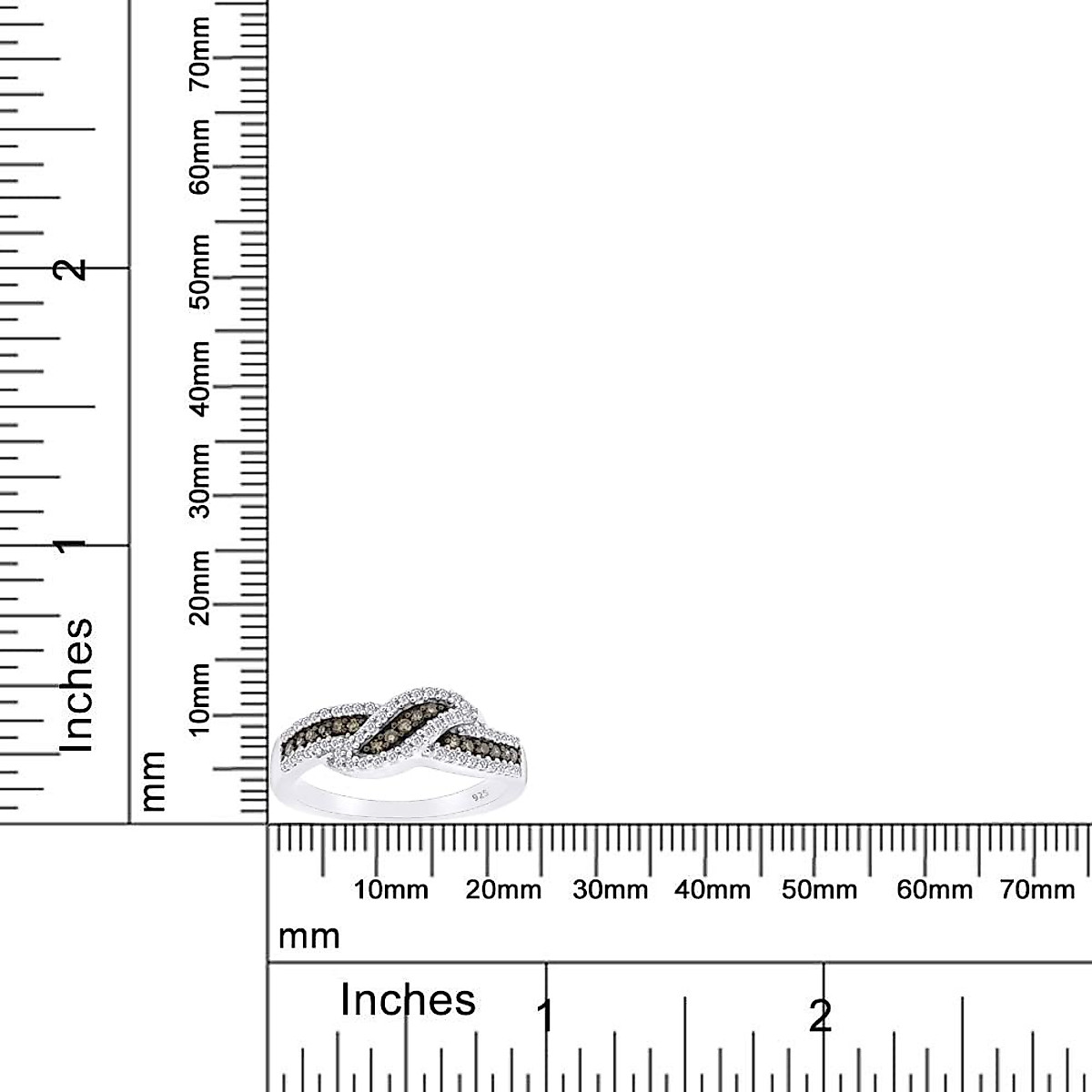 AFFY 1/2 CTTW Sterling Silver White & Brown Diamond ring