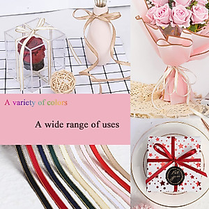 YASEO 25 Yards 1 Inch White Satin Ribbon with Gold Edges, Gold Border Fabric Ribbons for Gift Wrapping and Crafts