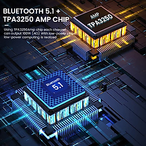 AIYIMA T9 PRO 200W Bluetooth Amplifier HiFi Digital Class D Power Amp 2.0/2.1 Channel Vacuum Tube DAC Amp with VU Meter & Bass Treble Bluetooth 5.1 Coaxial Optical PC-USB inputs