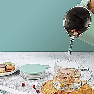 Irishom Soymilk Maker - 350mL Juicer Soy Milk Machine with Stainless Steel and Blade, Multi Cooker Mixer for Rice Cereal Boiling , US Plug 110V, Green