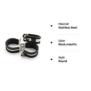 HJ Garden 6pcs 1 inch Rubber Cushioned Cable Clamp 304 Stainless Steel Hose Clamp/Metal Clamp/Tube Holder Fastener for Tube/Pipe or Wire Cord Installation