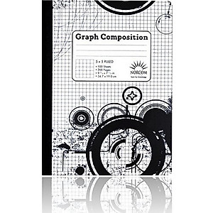 5 x 5 Ruled Graph Composition Book (Black and White Patterned)