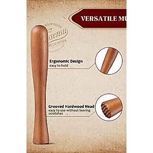 KITESSENSU Wooden Muddler, Durable Wood Ice Crusher Muddler for Cocktails, Excellent Choice for Mojitos, Caipirinhas, Fruits, Herbs, Spices Based Drinks
