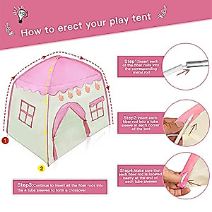 GBB Kids Play Tent Princess Playhouse Pink Castle Play Tent