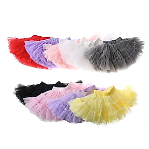 Baby Tutu Skirt Toddler Little Girls'Ballet Dance Tulle Skirt 1-10T White