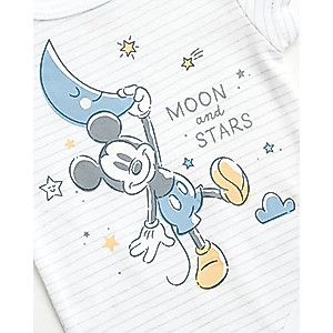 Disney Newborn Baby Boys Girls 7 Piece Layette Gift Set: Mickey Mouse, Winnie the Pooh & Minnie Mouse, 0-6M, Size 0-3M, Mickey Blue/Heather Grey
