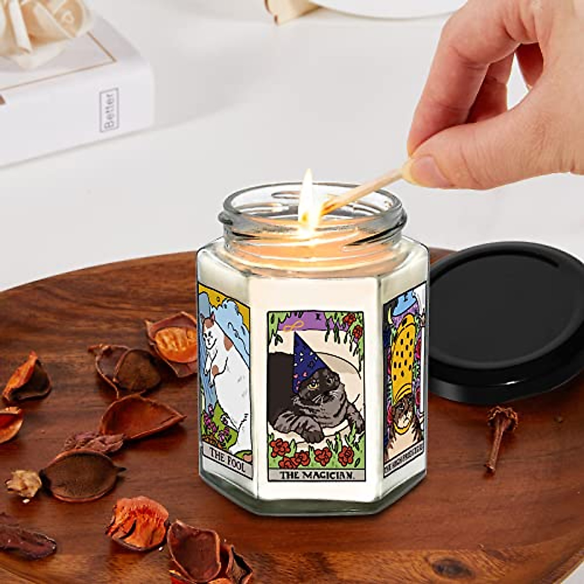 Gifts for Women-Best Friend Birthday Gifts for Women-Astrology Gifts for Women-Witchy Gifts for Women-Funny Candles Gifts for Her,Sister,Mom,BFF-Tarot Cat Scented Candles Gifts for Women-8oz