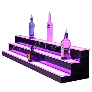 LED Baseline Lighted Bottle Display 3 Step Bar Shelf 96"