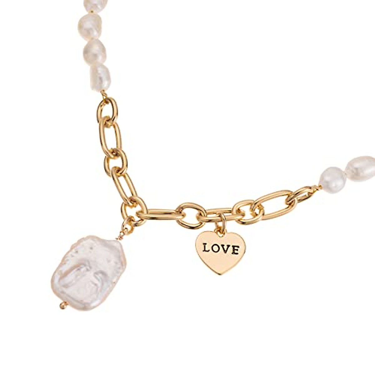 Itcoery Women’s Baroque Pearls Pendant Necklace Chunky Irregular Pearl Necklace