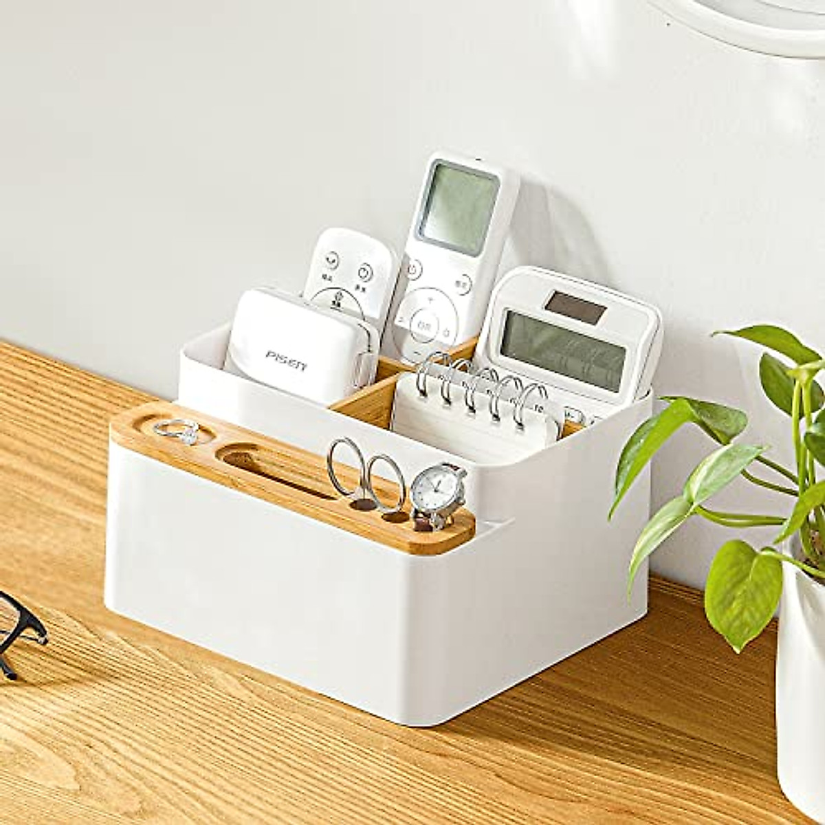 MORNITE Desktop Storage Organizer Drawer Organizers Remote Control Holder Makeup Caddy for Countertop Home Office Supplies Pencil Card Box Container