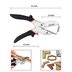 GARTOL Multi Angle Miter Shears Cutter, Multifunctional Trunking Shears For Vinyl Wood Molding Trim, Adjustable at 45 To 120 Degree with Replacement SK5 Blades