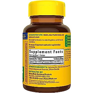 Nature Made Potassium Gluconate 550mg, 100 tablets