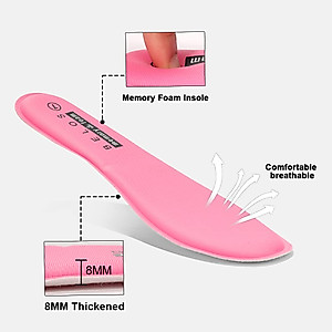 BELOS Women's Fashion Rhinestone Mesh Knit Slip On Sneaker Breathable Glitter Walking Shoes(Pink,9)