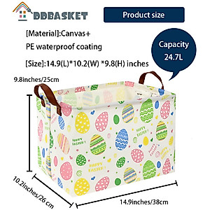 DDBASKET Easter Basket for Kids Gift Easter Basket Empty Baby Easter Basket for Boys and Girls Rectangular Toy Storage Basket Organizer Bin Box Cute Easter Egg room Decor for Home(Easter Basket)