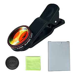 Phone Camera Lens, Clip on Cell HD Phone Super Wide Angle Lens kit, 0.62X Super Wide Angle Lens, for Most iPhone Android Samsung Phones and Smartphones