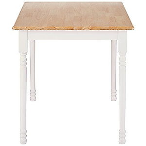 Coaster Damen Rectangle Dining Table Natural Brown and White