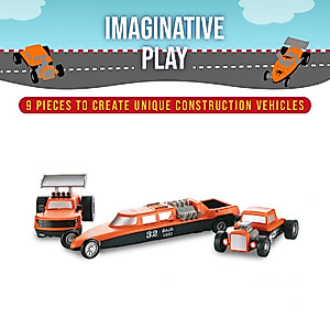 Mix or Match Vehicles, Magnetic Toy Play Set, Race Cars