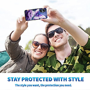 BREIDMKFM Case for OnePlus Nord N20 5G, with Tempered Glass Screen Protector Heavy Duty Built-in Kickstand Shockproof Phone Case for OnePlus Nord N20 5G 2022, Purple Butterfly Flower