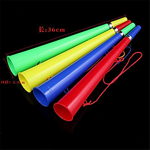 Horn Sounds Maker Reusable Plastic Football Fans Applause Trumpets Toys Random Color 4 Pieces