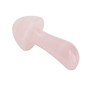 LEYT Mushroom Gua Sha Massage Stones,Versatile Professional Mens Blood Circulation Mushroom Jade Stone Massage Tool for Head (Pink)