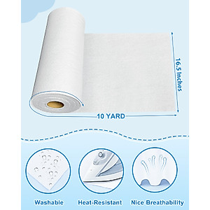 PLANTIONAL Iron-On Fusible Fleece Interfacing: 16.5 Inches x 10 Yards Light Weight Single-Sided Loft Iron On Fusible Fleece White for Sewing Crafting and Home Decor