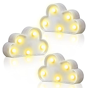 3 Pcs LED Cloud Night Light Can Be Hung On The Wall Kids Room Room Light, Suitable for Birthday Party Holiday Decoration Baby Room Nursery Decoration (Cloud)