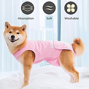 Recovery Suit for Dogs Cats After Surgery, Pet Bodysuit E-Collar & Cone Alternative Surgical Suit Puppy Wear, Anti Licking Wounds Doggie Onesie for Small Medium and Large Dogs(Pink, X-Large)