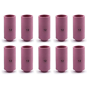 WeldingCity 10-pk Alumina Ceramic Cup 10N44 (#12, 3/4") for TIG Welding Torch 17, 18 and 26 Series from Weldcraft Lincoln Miller ESAB CK