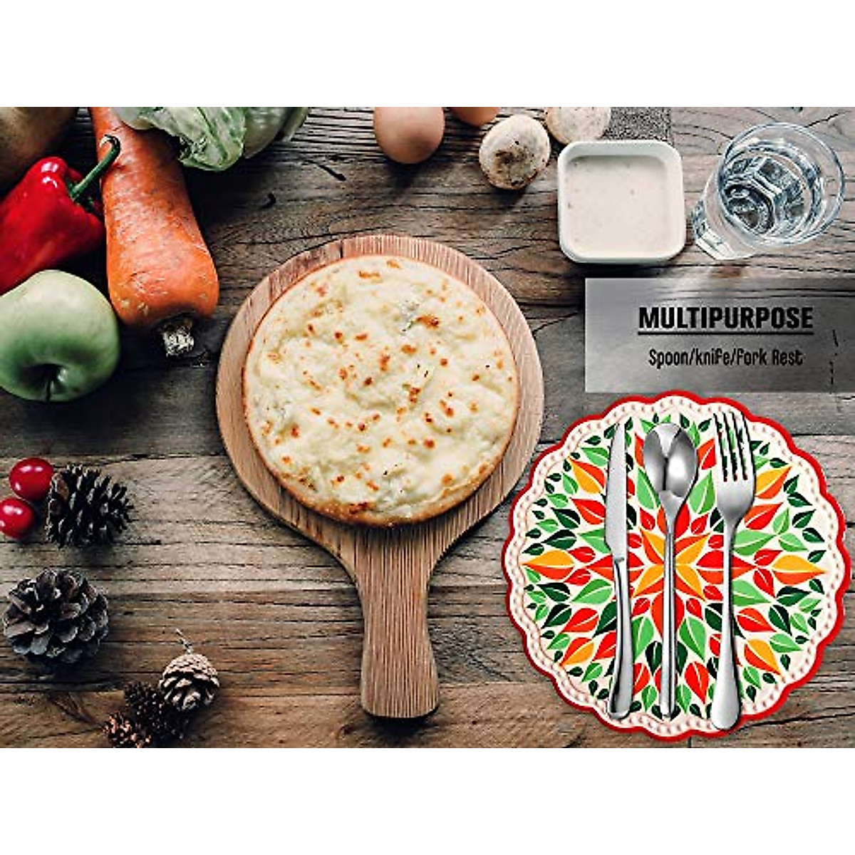 Ceramic Stone Trivets for Hot Pots and Pans, Versatile Trivet with Cork Base, Heat Resistant Mats for Countertop, Trivets for Hot Dishes, Set of 4