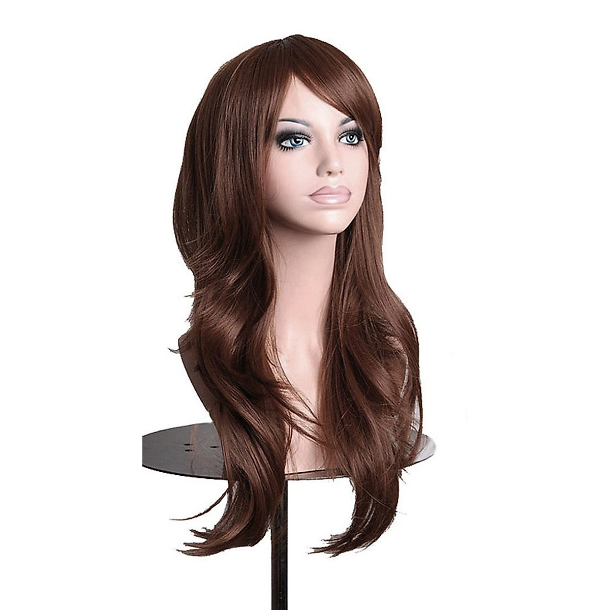 AneShe Wigs 28" Long Wavy Hair Heat Resistant Cosplay Wig for Women (Dark Brown)
