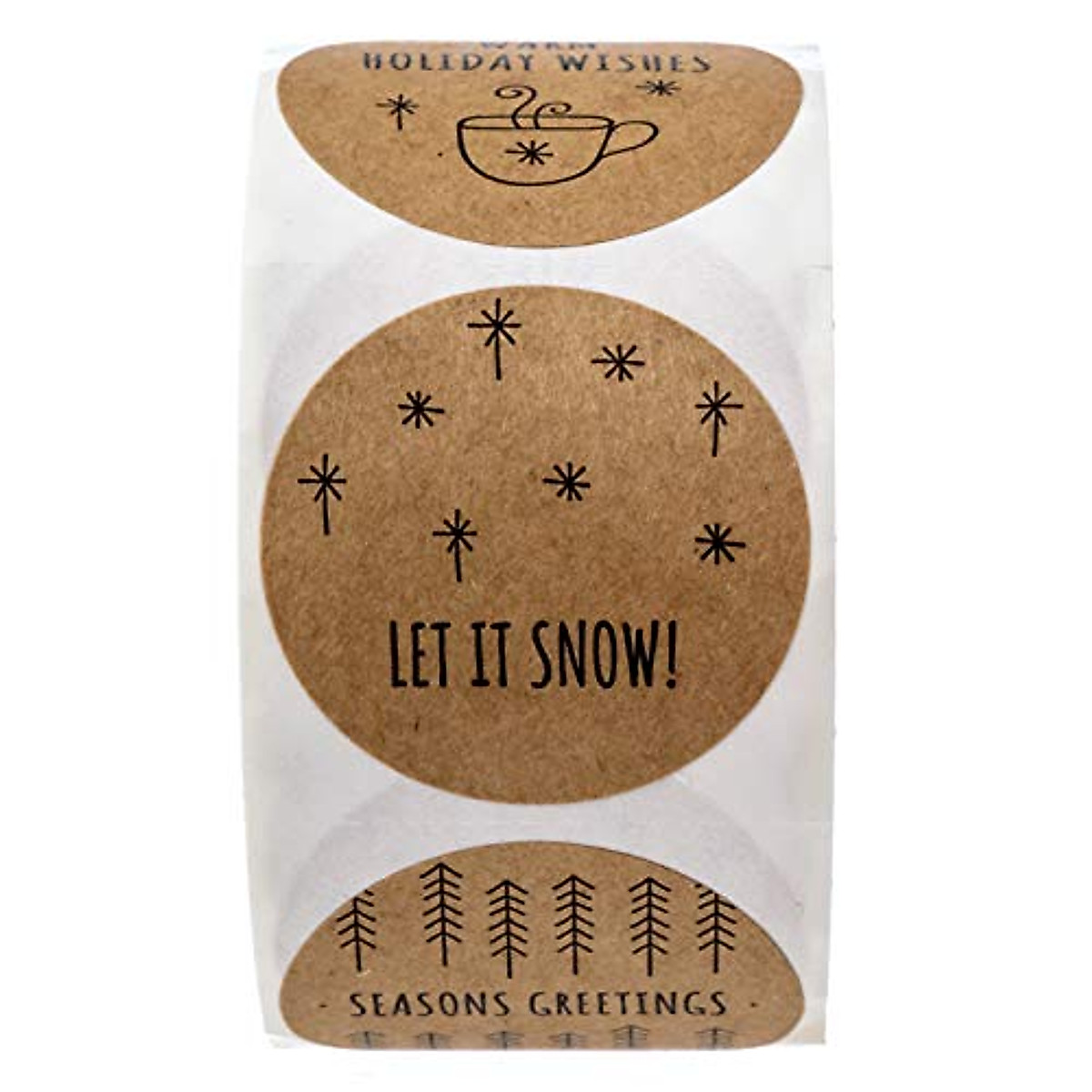 Warm Winter Wishes Holiday Stickers Stickers/500 Christmas Tags/Multiple Designs