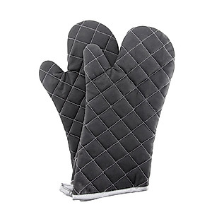Oven Mitts Flame Retardant Mitts Heat Resistant to 425° F 15 Inch Black Color 2-Pack