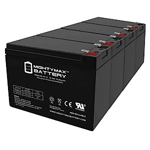 Mighty Max Battery ML10-12 - 12V 10AH Battery Replaces REC10-12 ES10-12S PSH-12100F2 UB12100-S - 4 Pack