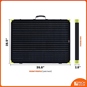 RICH SOLAR 200W Monocrystalline Portable Solar Panel Foldable Suitcase Solar Panel Built-in Kickstand (200W+20A Controller)