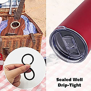 DanziX 10 Pcs Replacement Gasket Compatible with Contigo Snapseal Byron Travel Mug 16oz & 20oz,Leak-Proof Rubber Seals Lid Gaskets Replacement for Contigo Mugs (Black&White)