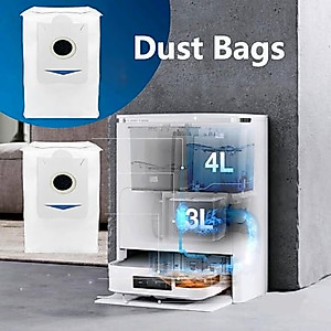 Moupaa 6PCS Dust Bags for Ecovacs Deebot X5 Pro/ X5 Omni/ X2/ X2 Pro/ DEX86 Robot Vacuums Replacement Spare Parts
