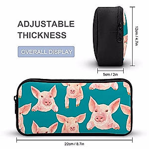 Pigs on The Wall Teen Adult Pencil Case Large Capacity Pen Pencil Bag Durable Storage Pouch