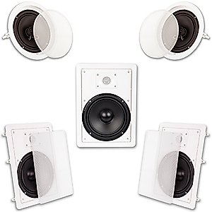 Acoustic Audio HT-85 in Wall in Ceiling 1500W 8" Home Theater 5 Speaker System