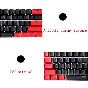 61 PBT keycaps 60 Percent Custom Backlit Key Caps Covers OEM Profile for Cherry MX Switch Mechanical Gaming Keyboard with Key Puller (keycap only) (HL)