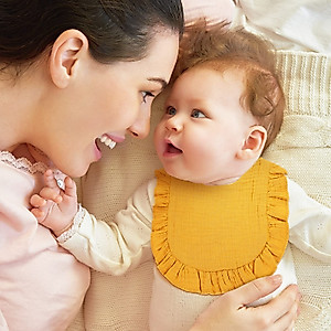 Jiuguva 10 Pack Muslin Baby Bibs Cotton Drool Bandana Bibs Solid Colors Lap Shoulder Newborn Bibs Adjustable Baby Bibs Set for Toddler Infant Unisex Boys Girls Teething Drooling